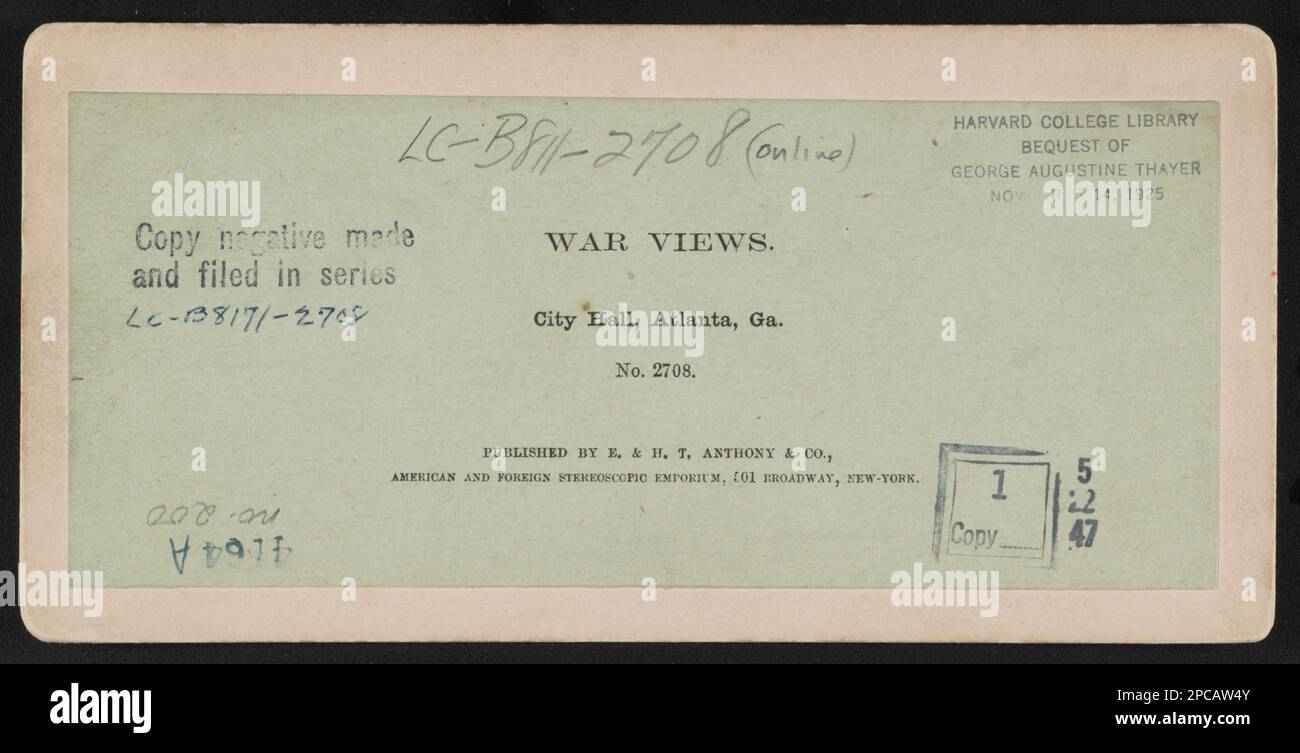 City Hall, Atlanta, Ga.. Civil War Photograph Collection , Original ...