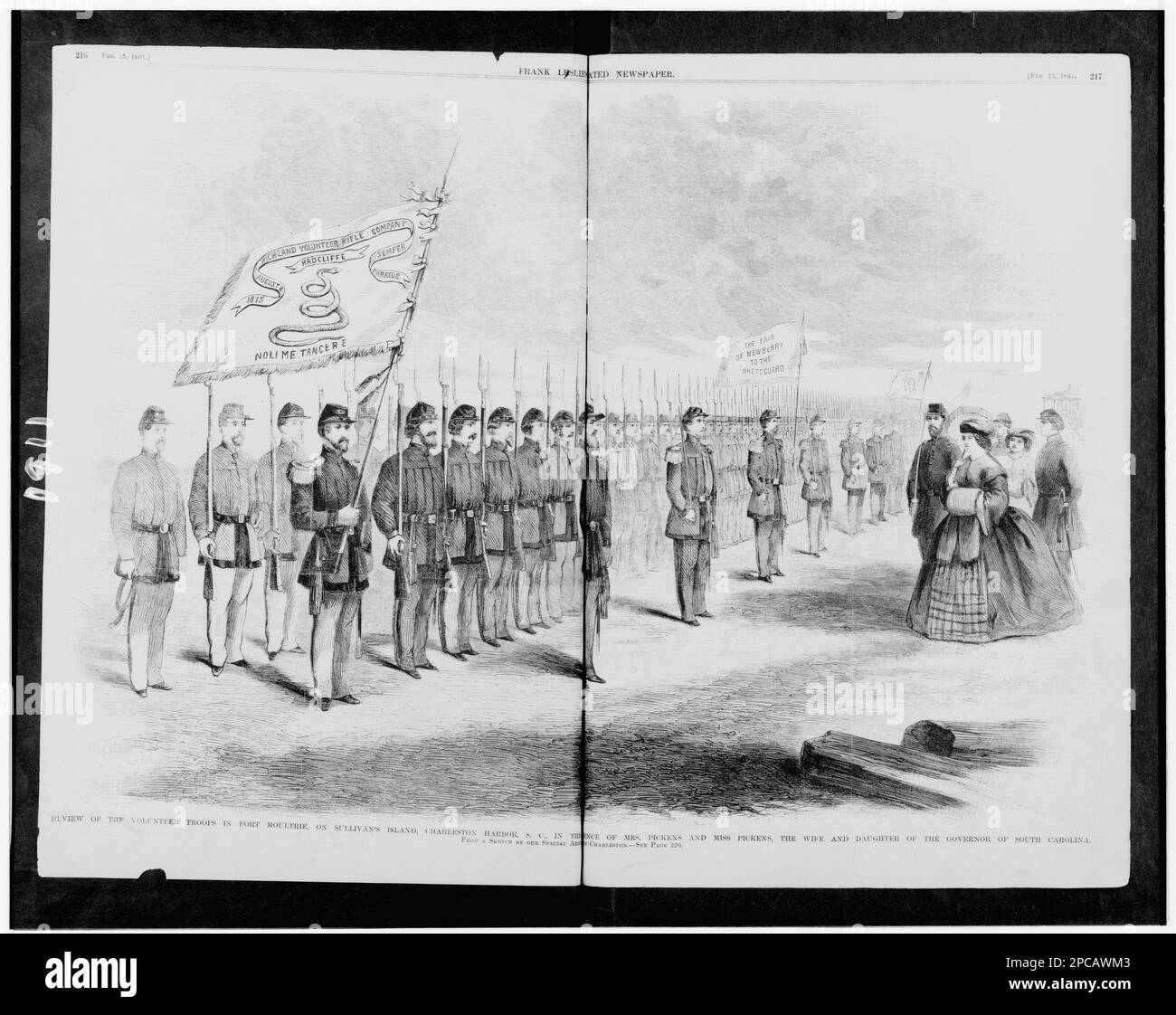 Review of the volunteer troops in Fort Moultrie, on Sullivan's Island ...