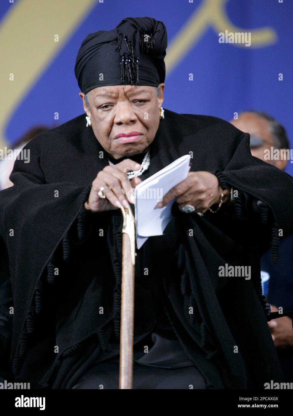 Writer Dr. Maya Angelou takes part in the groundbreaking ceremony for ...