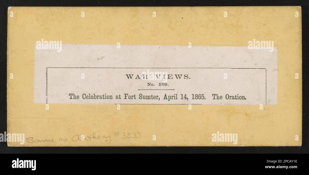 The celebration at Fort Sumter, April 14, 1865, the oration. The Robin ...