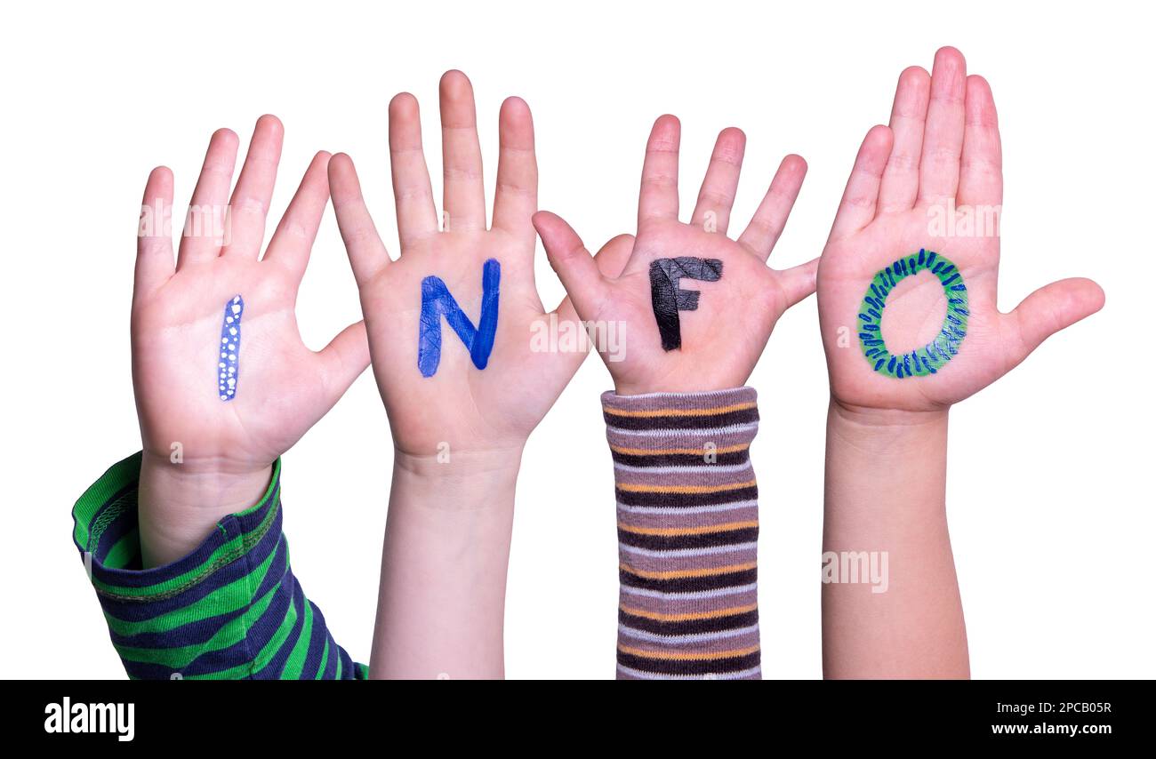 Children Hands Building Info Means Information, Isolated Background ...