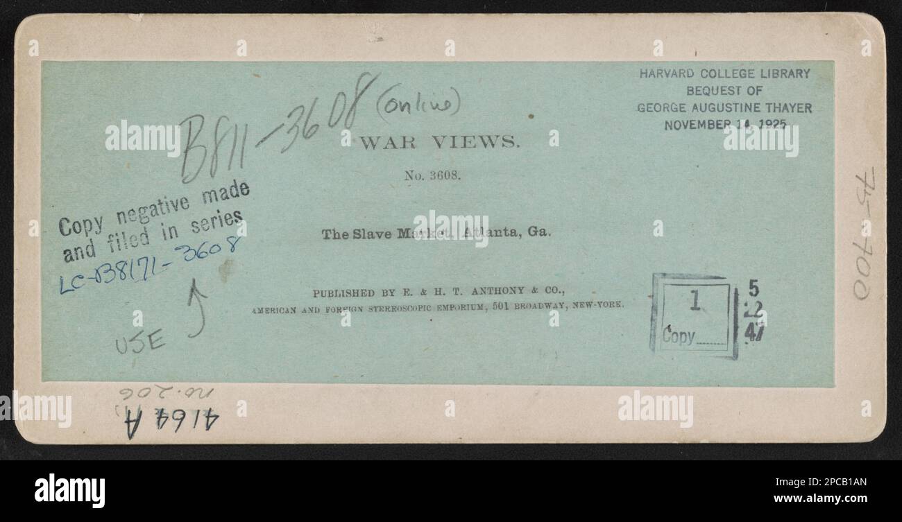 The slave market, Atlanta, Ga.. Civil War Photograph Collection ...