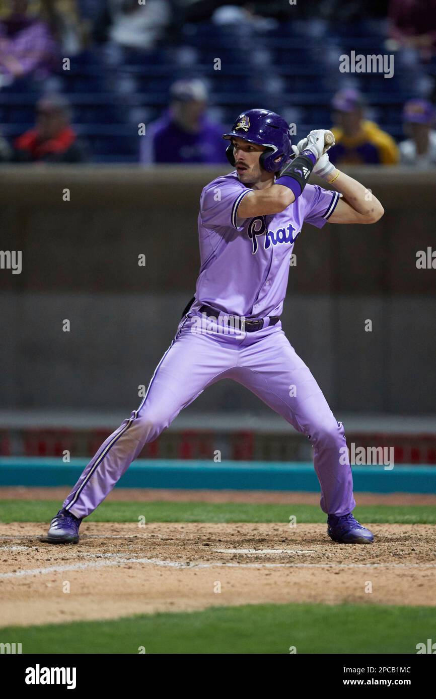 Jacob Jenkins-Cowart (3) of the East Carolina Pirates at bat against ...