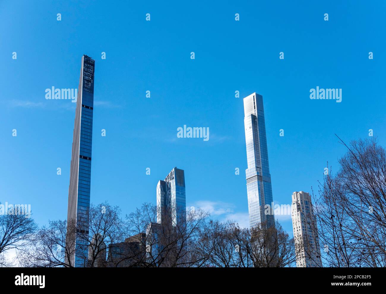 view with supertall residential skyscrapers of midtown Manhattan from ...