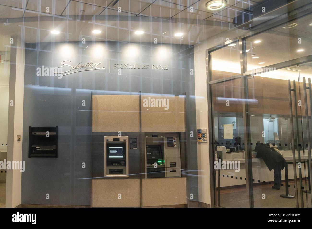 Customers seen inside of Signature Bank branch in New York on March 13 ...
