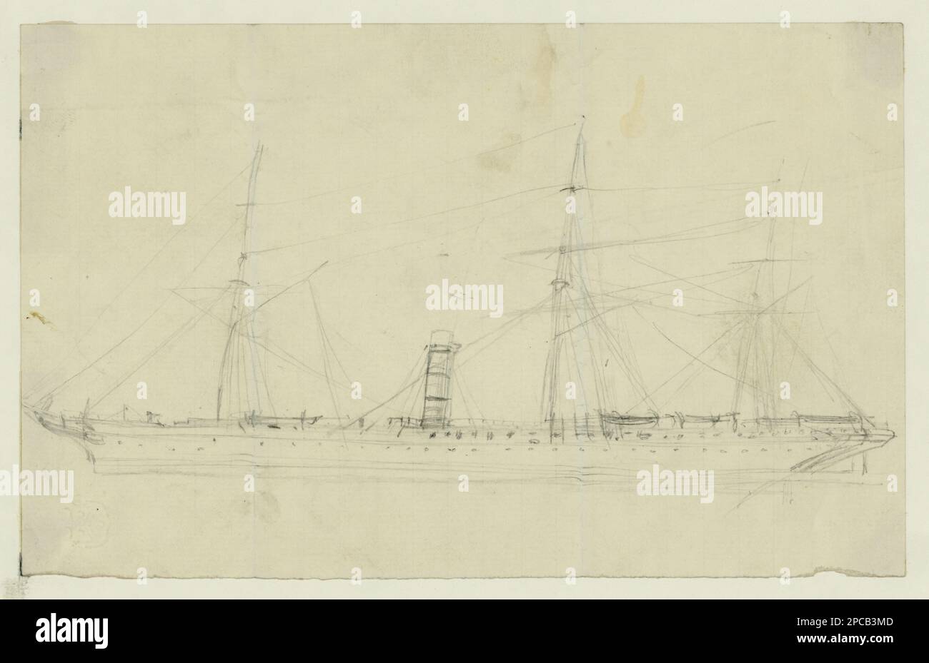Steamship with three masts. Morgan collection of Civil War drawings ...