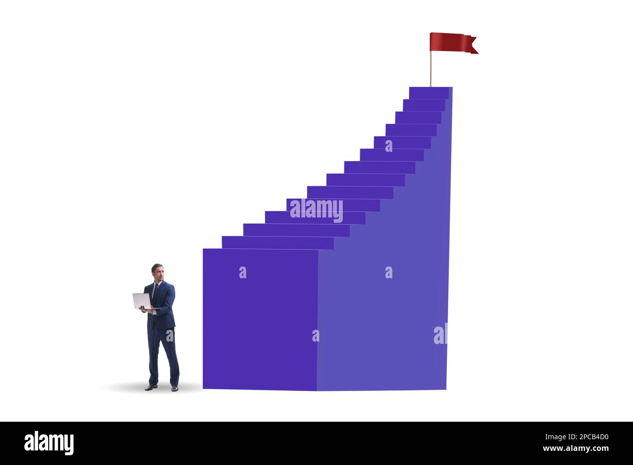 Career ladder concept with businessman Stock Photo - Alamy