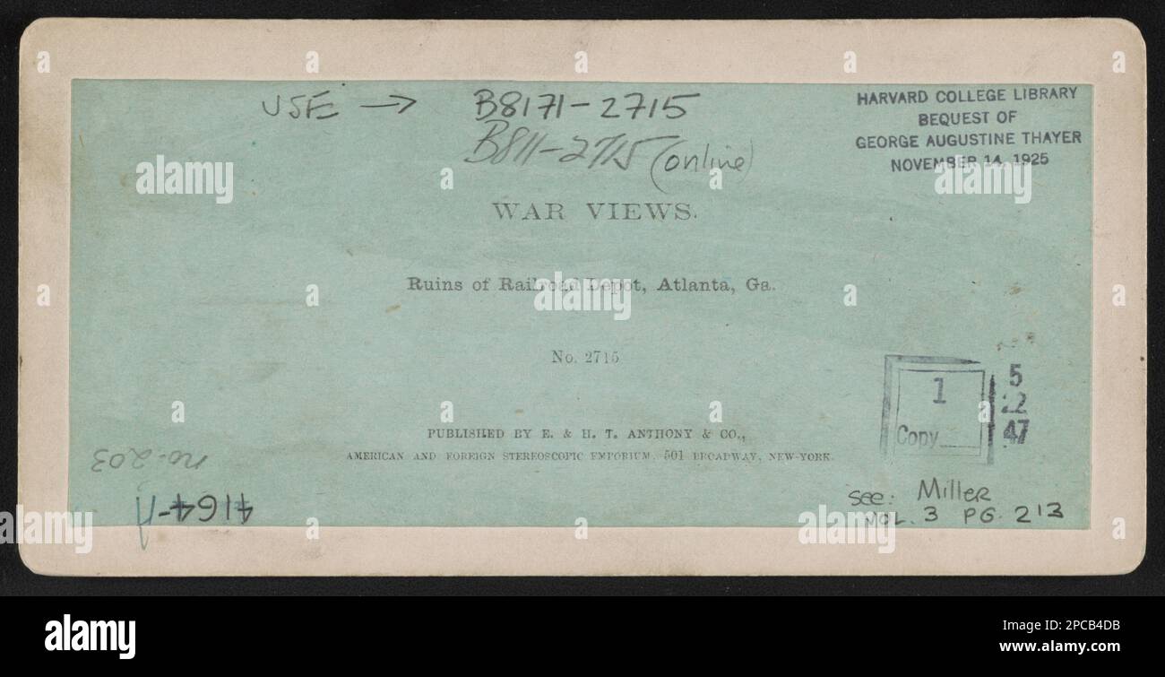 Ruins of railroad depot, Atlanta, Ga.. Civil War Photograph Collection ...