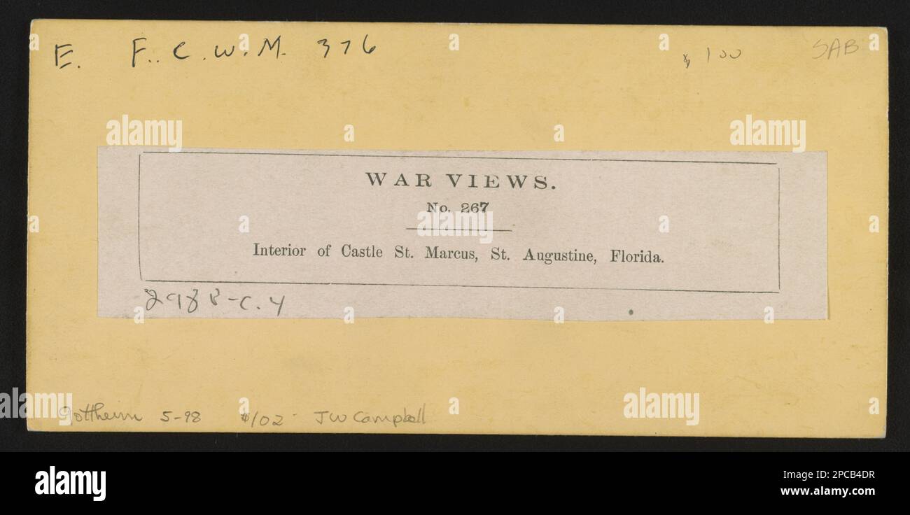 Interior of Castle St. Marcus, St. Augustine, Florida. The Robin G ...