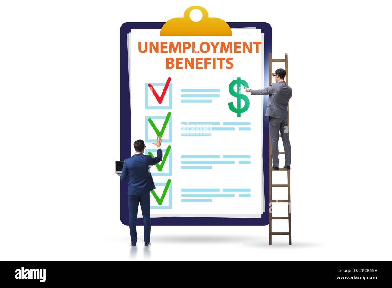 Concept with the unemployment benefit form application Stock Photo - Alamy