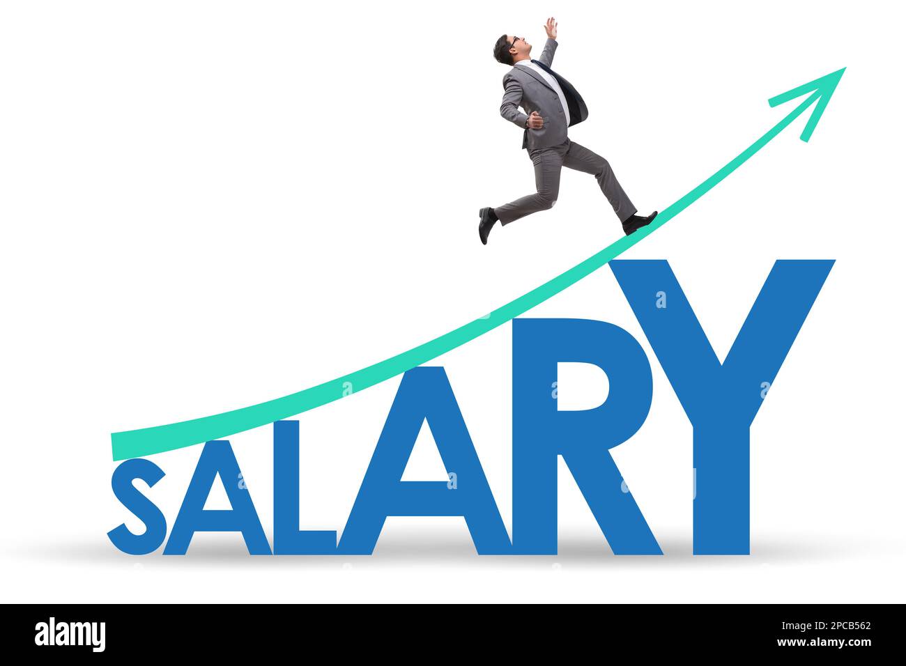 Salary increase concept with the businessman Stock Photo - Alamy