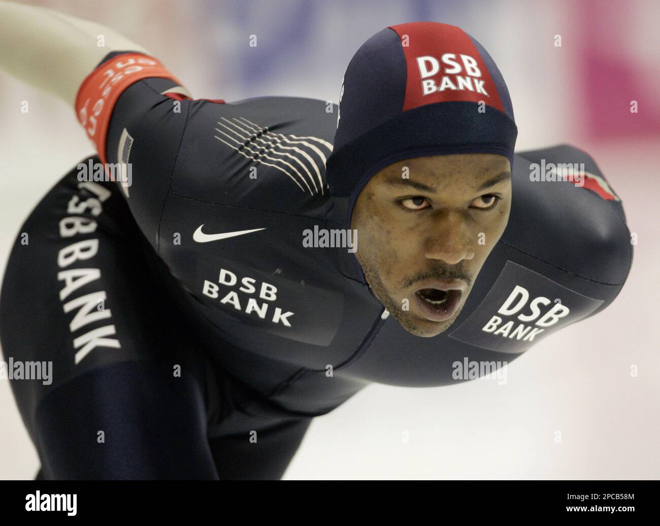 Shani Davis of the U.S. in action during the men's 5000 meter race at ...