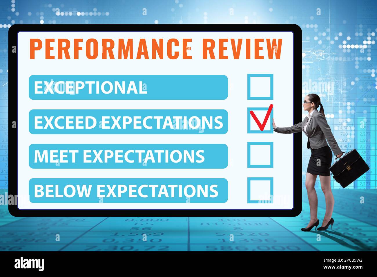 Employee annual performance review business concept Stock Photo - Alamy