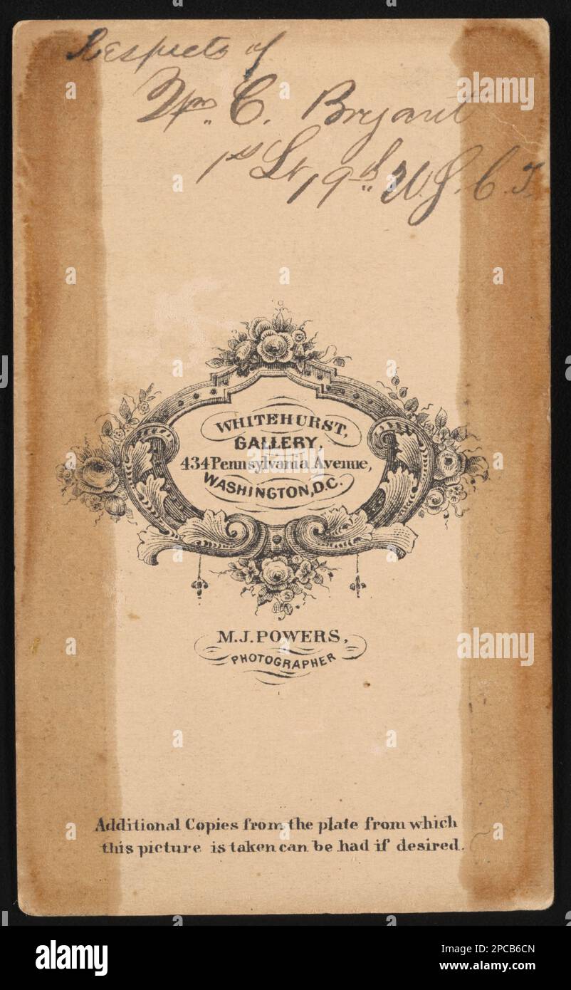 Captain William C. Bryant of Co. E, 2nd Wisconsin Infantry Regiment ...