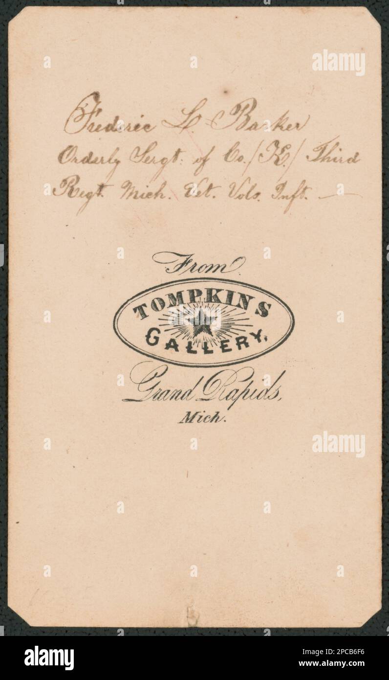 Captain Frederick L. Barker of Co. K, 3rd Michigan Infantry Regiment ...