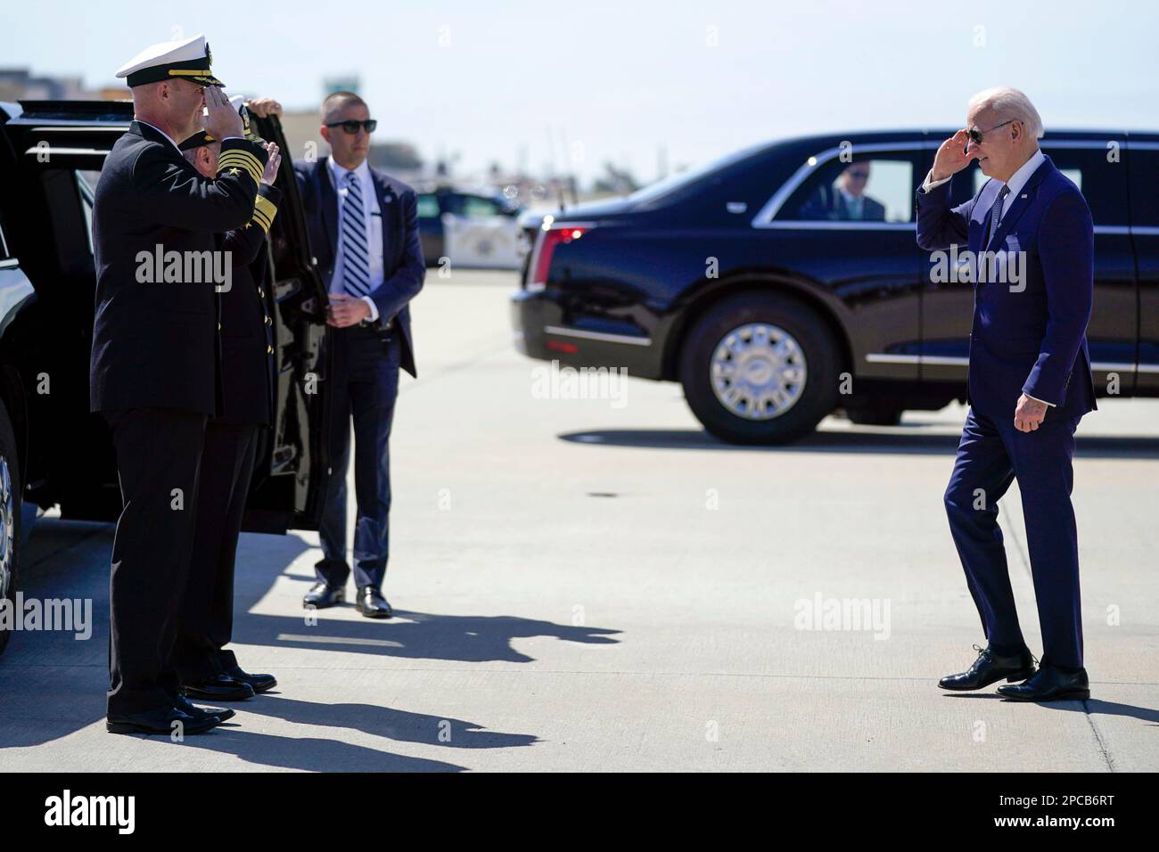 President Joe Biden greets Vice Adm. Roy Kitchener commander of Naval ...