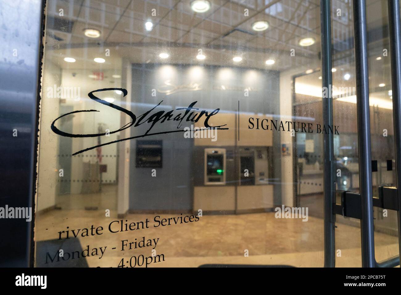 New York, USA. 13th Mar, 2023. View of Signature Bank branch in New ...