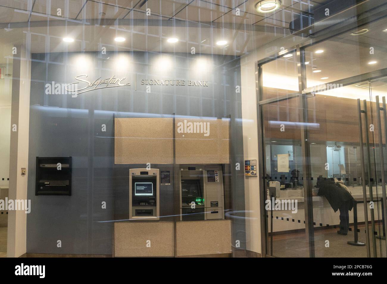 New York, USA. 13th Mar, 2023. Customers seen inside of Signature Bank ...