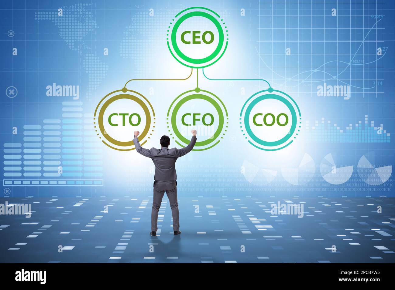 Illustration of organisation chart with the various executives Stock ...