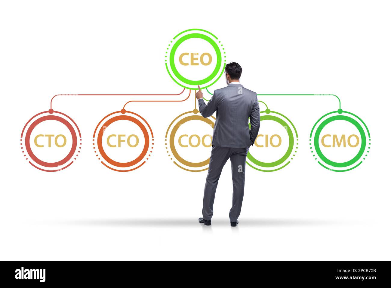 Illustration of organisation chart with the various executives Stock ...