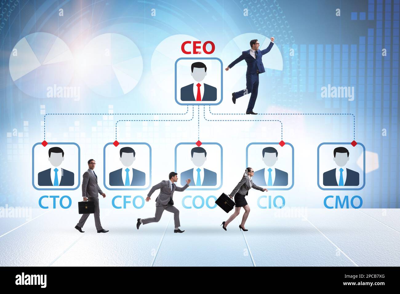 Illustration of organisation chart with the various executives Stock ...
