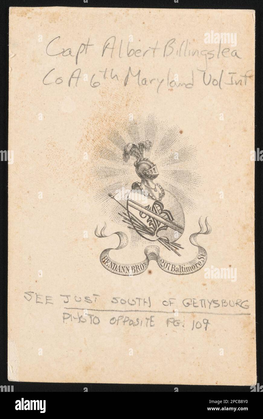 Captain Albert Billingslea of Co. A, 6th Maryland Infantry Regiment in ...