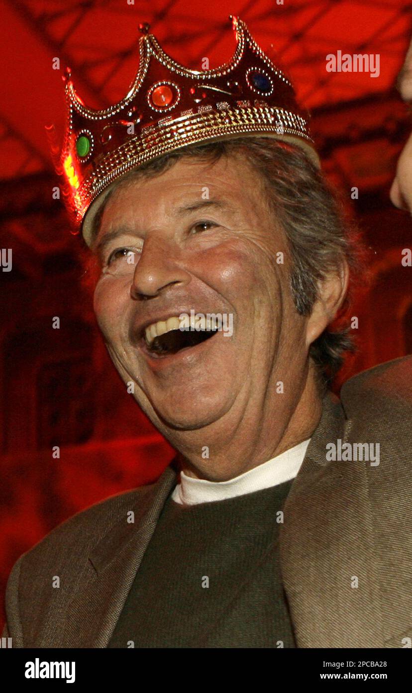 Robert Shayne, New Line Cinema co-chairman and co-CEO, wears a crown ...