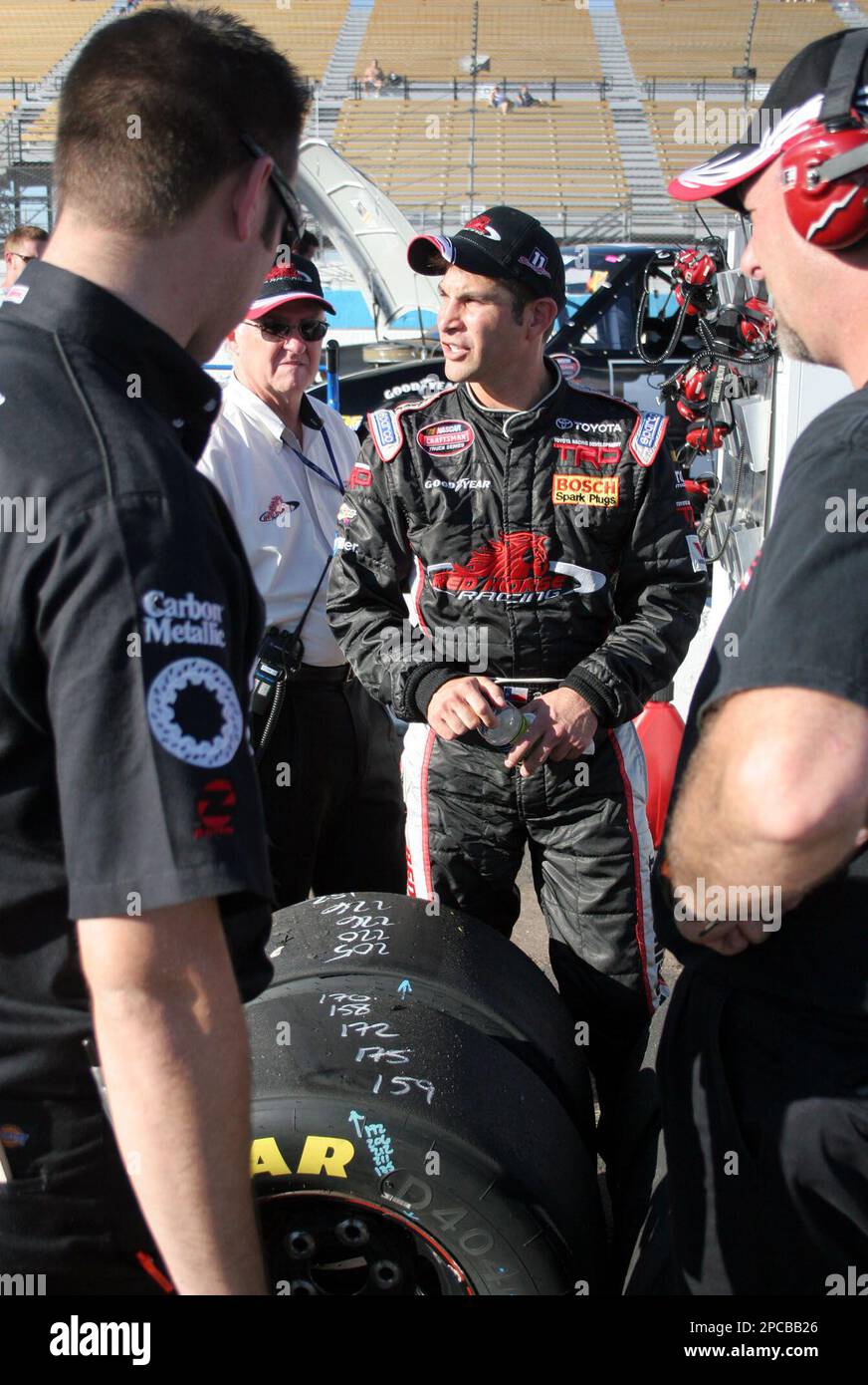 NASCAR Craftsman Truck Series driver David Starr, second from right ...