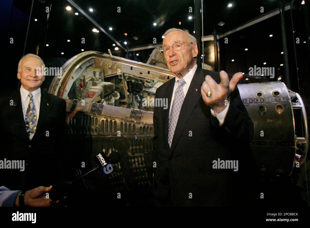 Astronauts Buzz Aldrin, left, and Jim Lovell are reunited with their ...