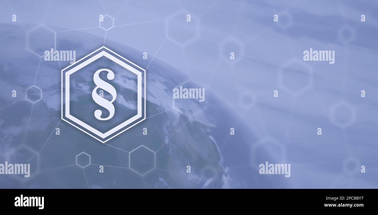 Environmental law symbol image with space for text. Paragraph icon in a ...