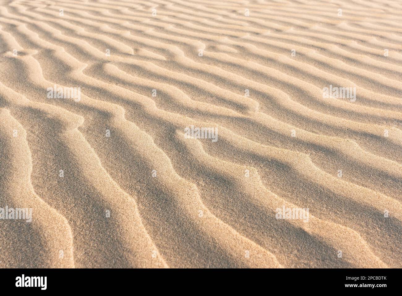 Sand texture beach with sunshine, wave pattern. Full frame background ...