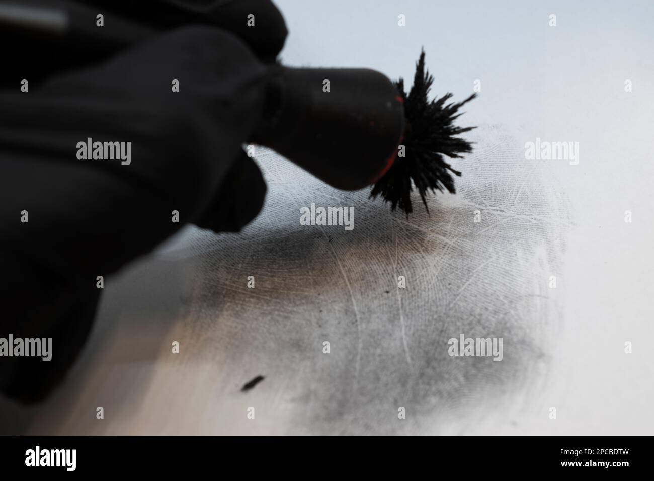 Palm print and magnetic powder Stock Photo - Alamy