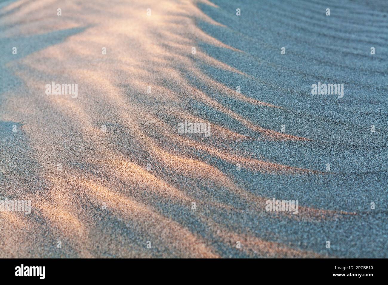Sand texture beach with sunshine, wave pattern. Full frame background ...
