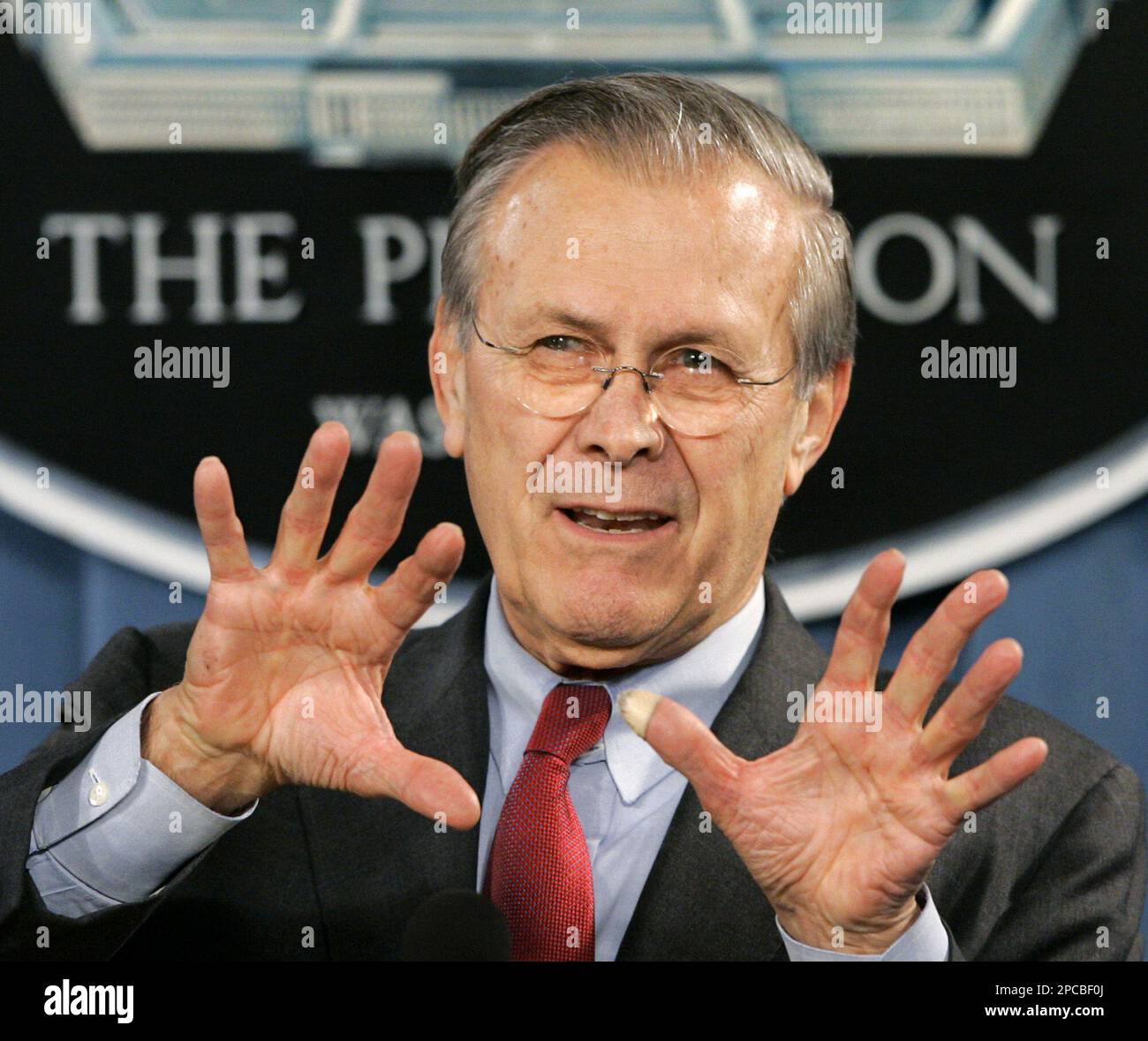 The architect of the war in Iraq makes his exit. (AP Photo/J. Scott ...