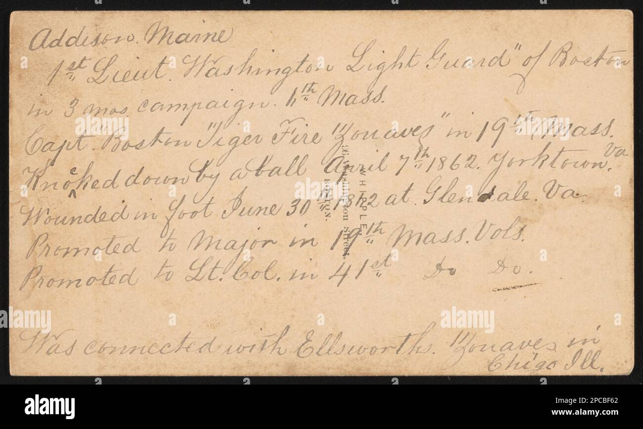 Brigadier General Ansel Dyer Wass of Co. K, 6th Massachusetts Infantry ...