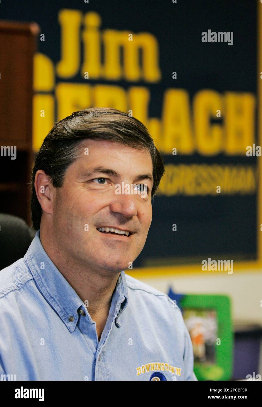 Rep. Jim Gerlach, R-Pa., talks to reporters on Wednesday, Nov. 8, 2006 ...