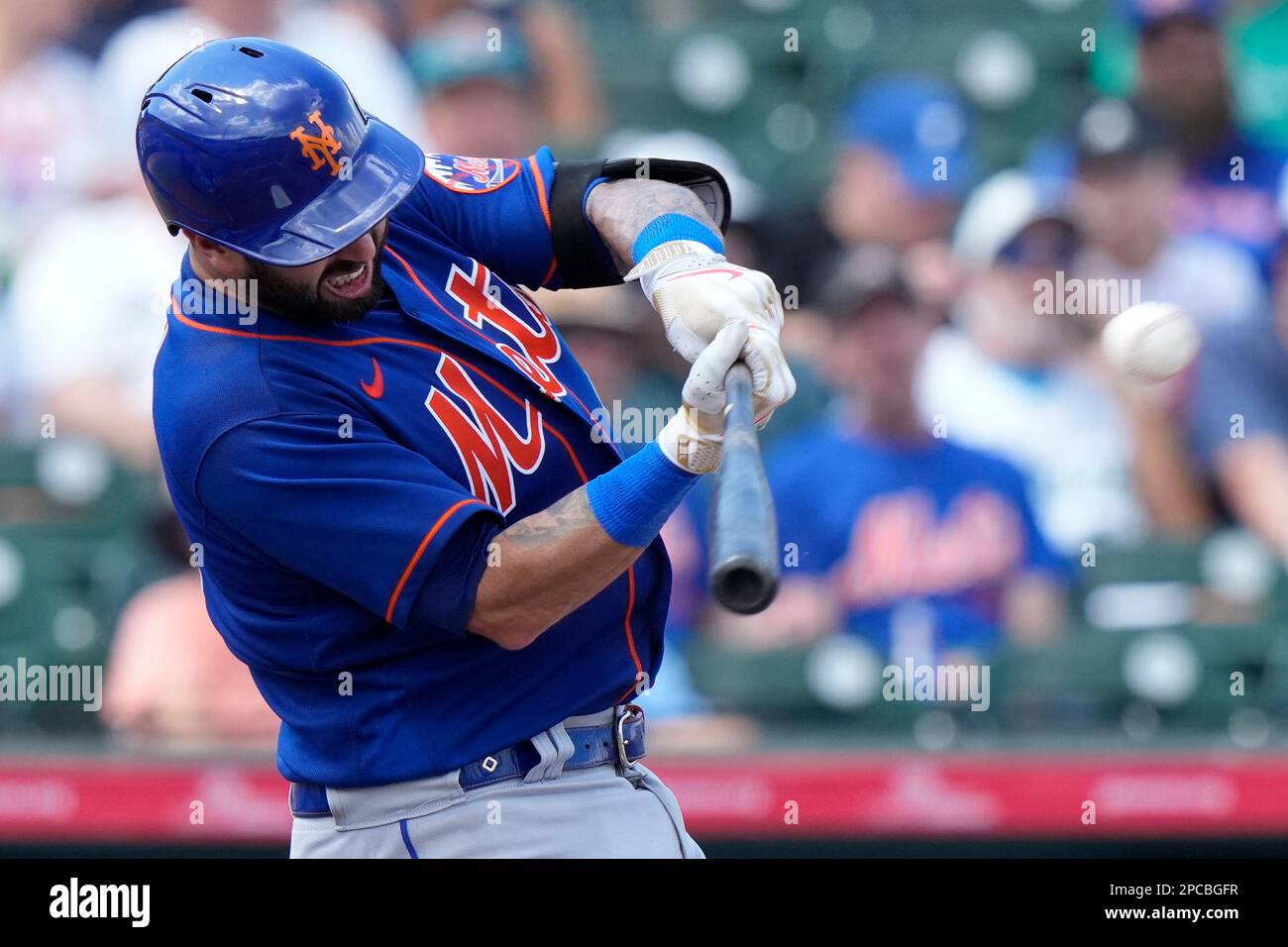 New York Mets' Tomas Nido hits a three-run home run during the fifth ...