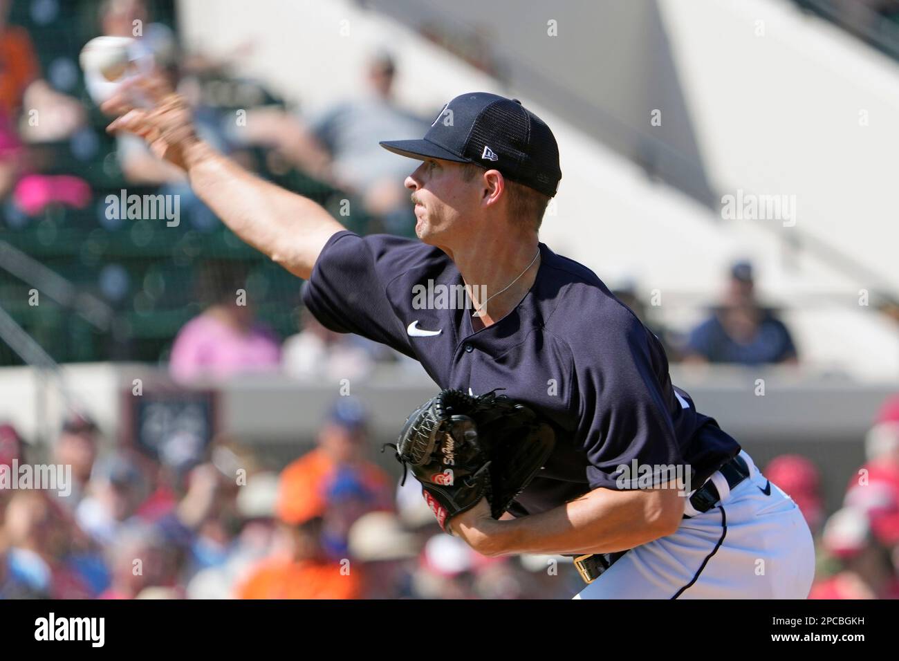 Detroit Tigers' Garrett Hill pitches against the St. Louis Cardinals in ...