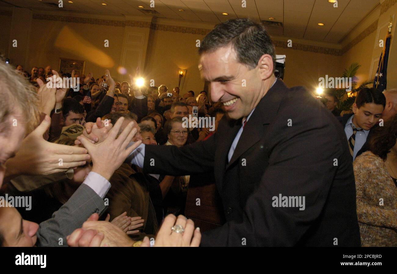 Democratic candidate Michael Arcuri greets supporters after defeating ...