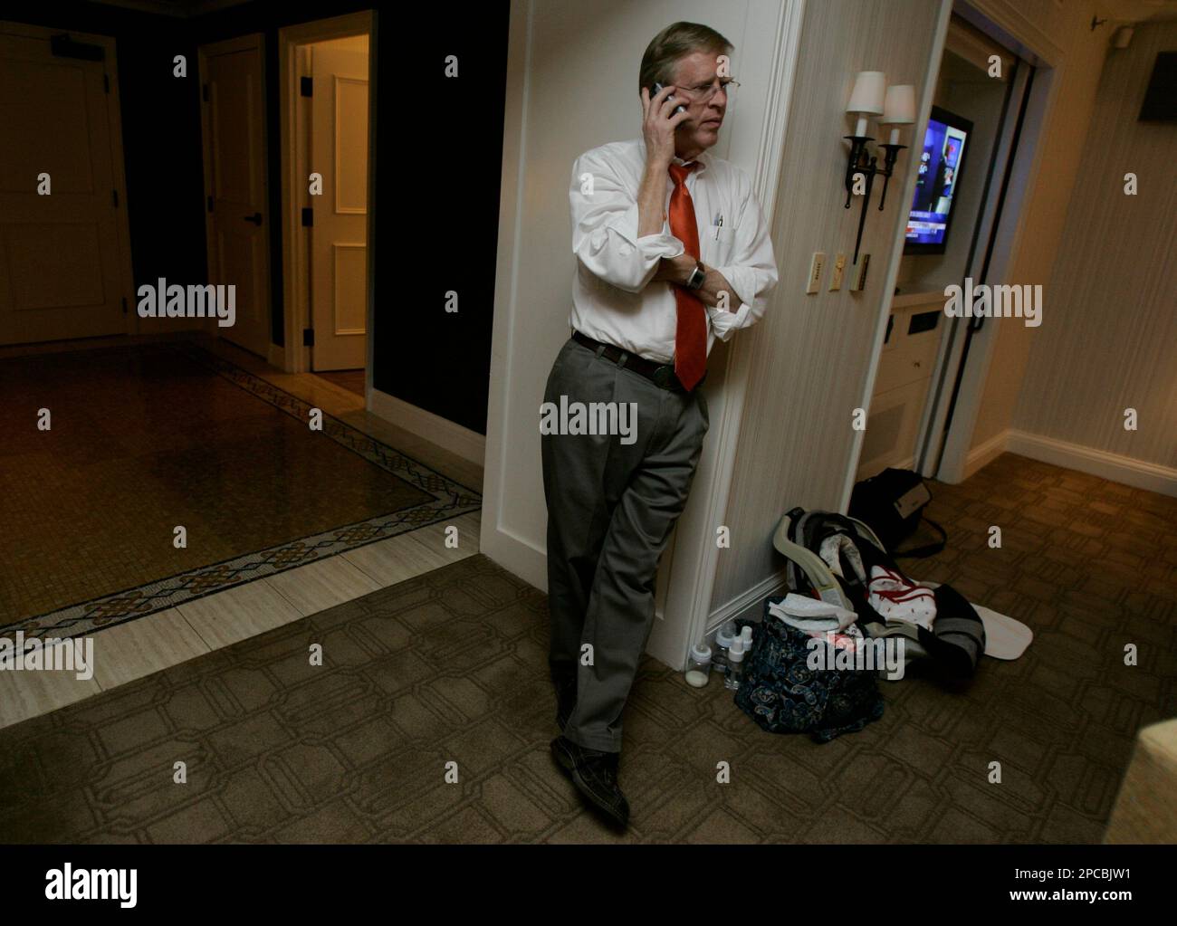 Democratic nominee for the U.S. Senate, Jack Carter, waits for election ...