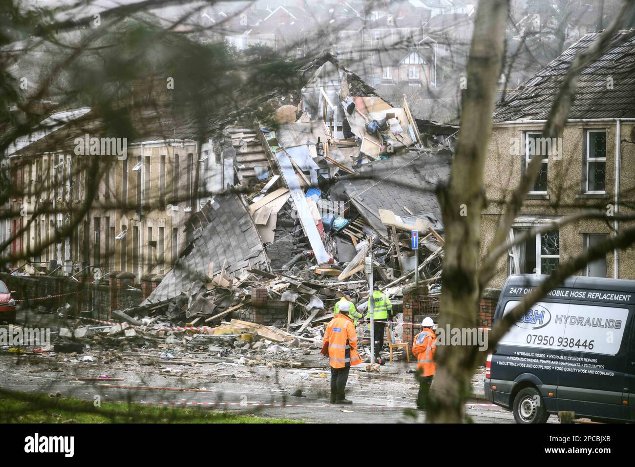 A huge gas explosion destroys homes in the Morriston area of Swansea in ...