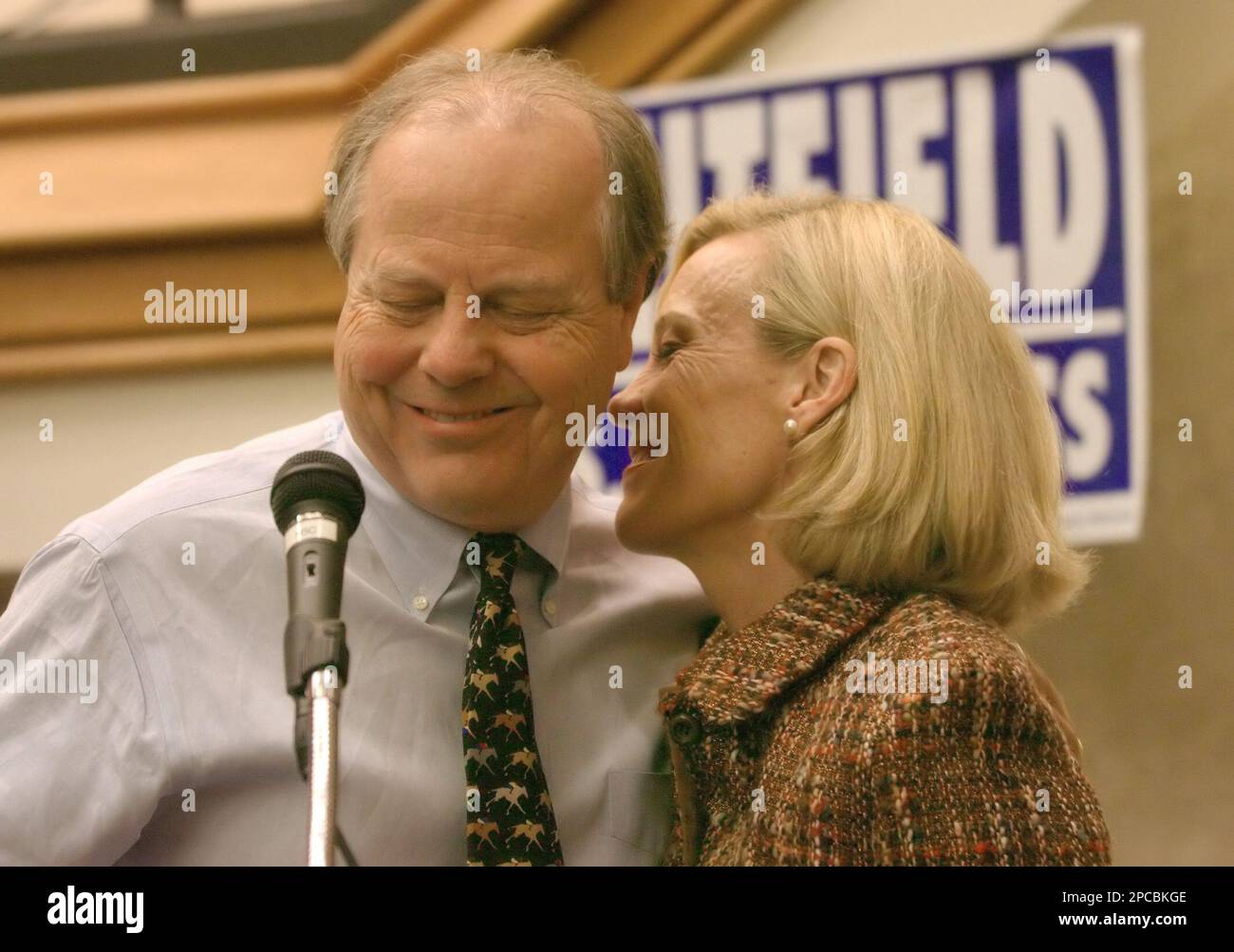 Rep. Ed Whitfield, R-Ky., hugs his wife, Connie, at their victory ...