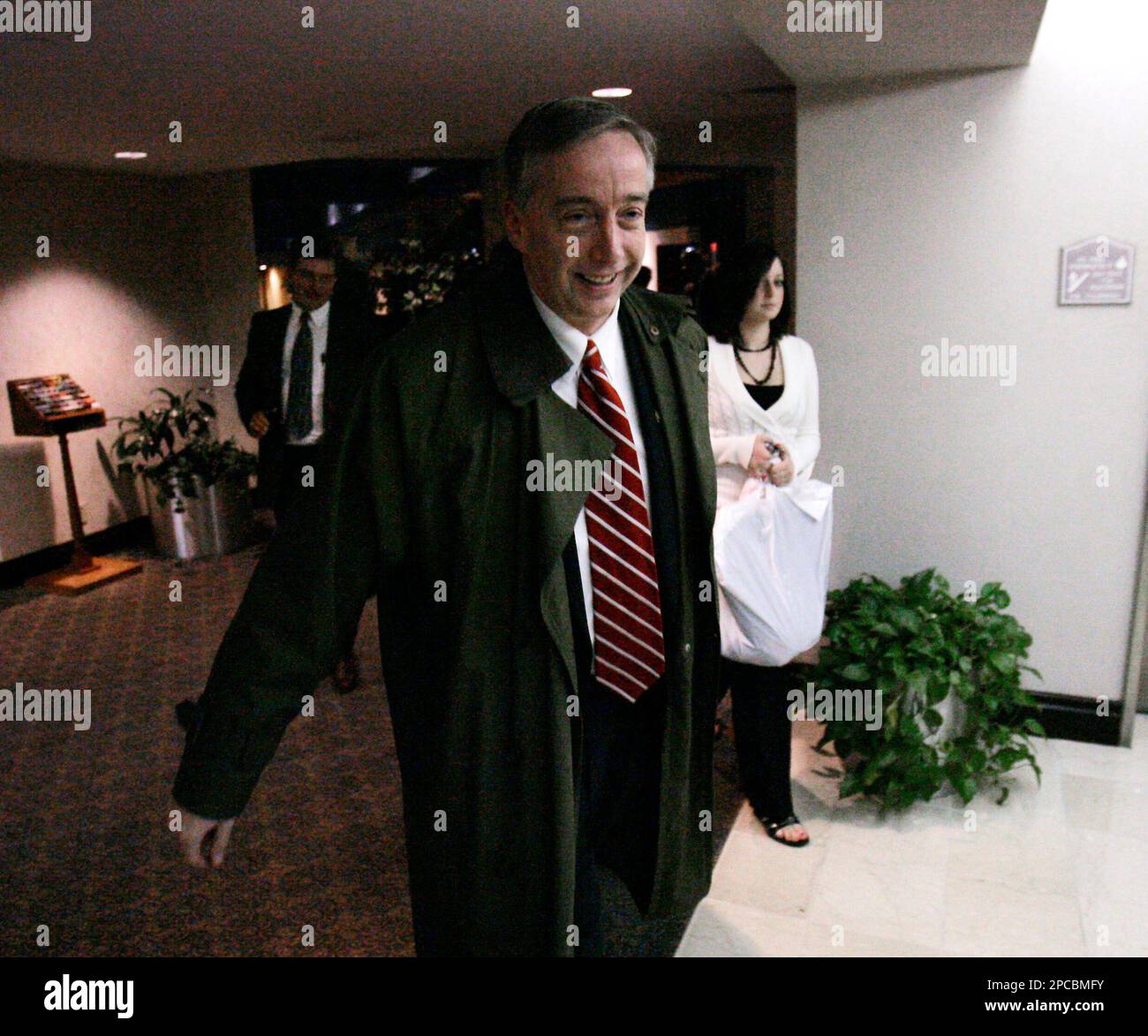 U. S. Rep. Geoff Davis arrives at a hotel in Florence, Ky., Tuesday ...