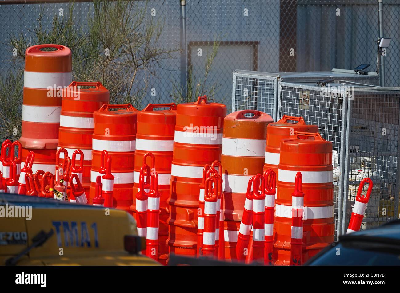 White orange traffic cones hi-res stock photography and images - Alamy