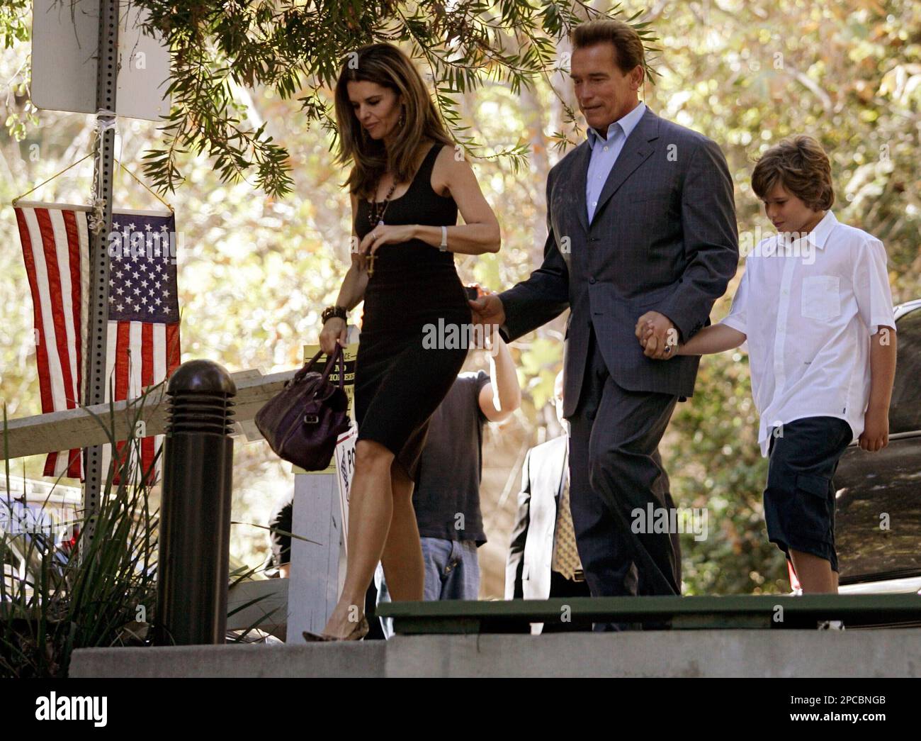 Republican California Gov. Arnold Schwarzenegger, his wife Maria ...