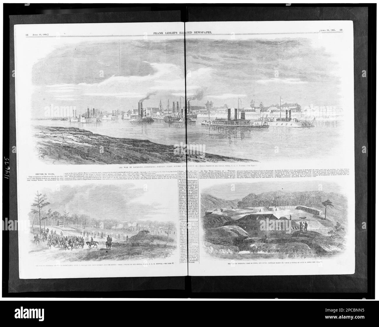 The war in Louisiana--Commodore Porter's fleet before Alexandria, March ...