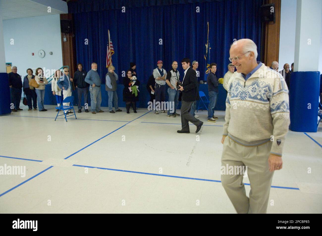 U.S. Rep. Christopher Shays, R-Conn., gets in line to vote at the Black ...