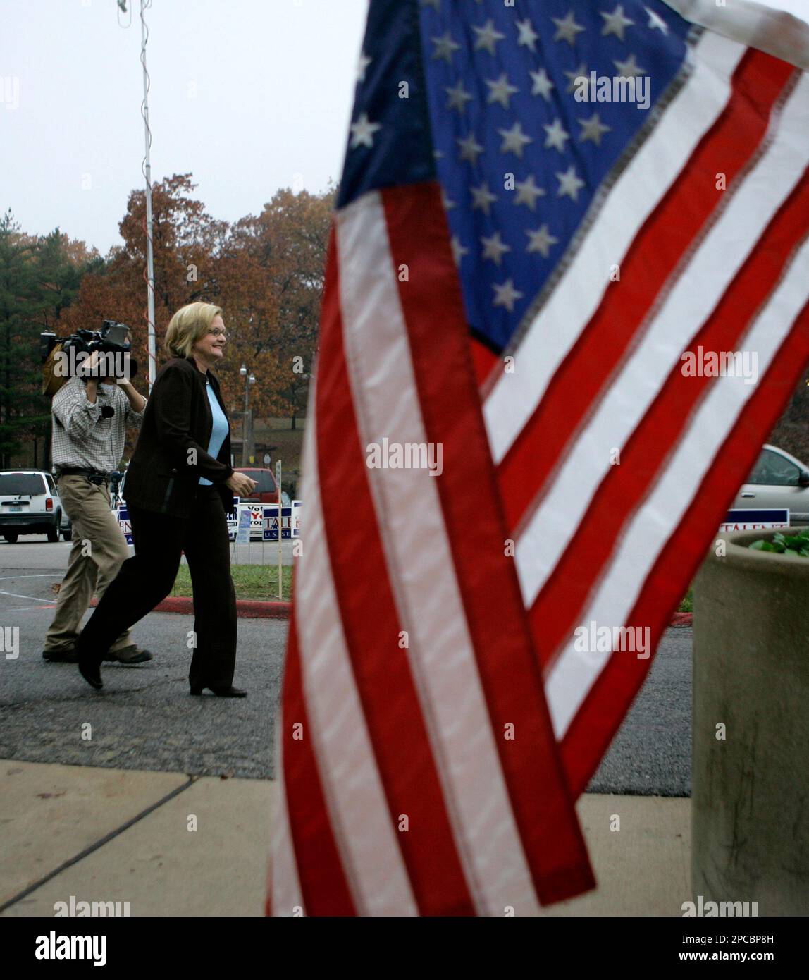 Missouri Democratic Senate candidate Claire McCaskill walks back to her ...