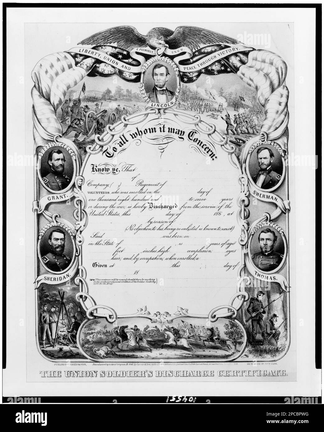 1865 discharge certificate hi-res stock photography and images - Alamy