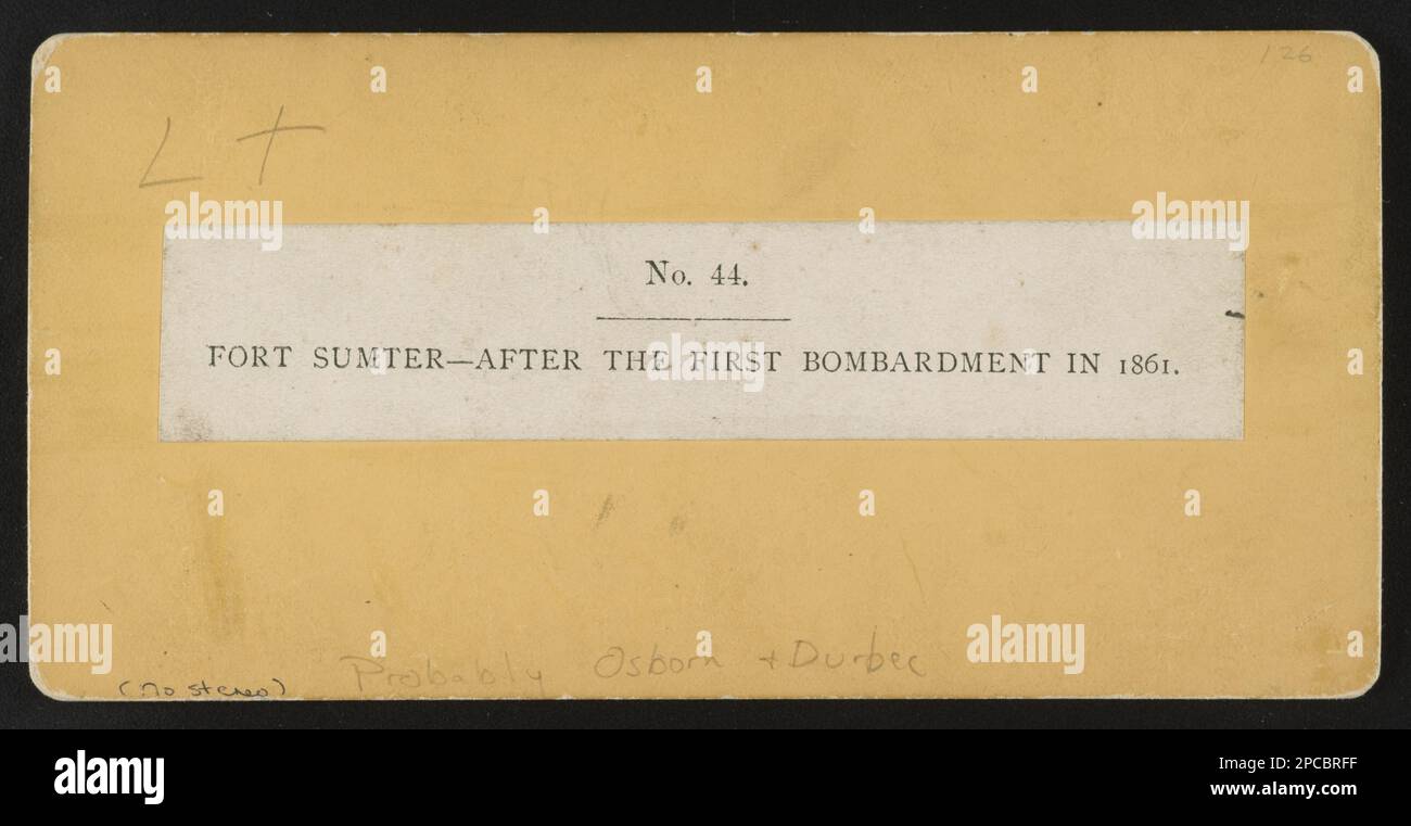 Fort Sumter - after the first bombardment in 1861. The Robin G ...